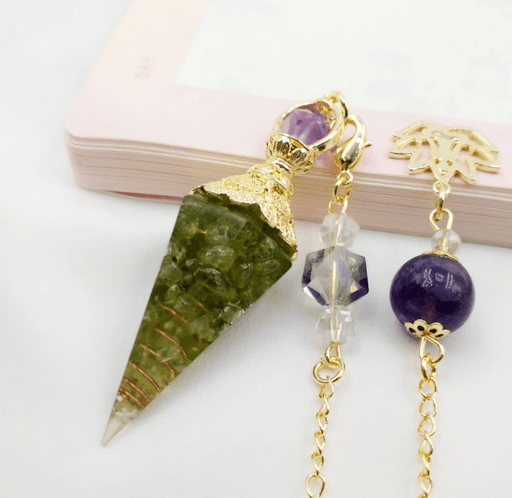Free Oracle of Joy Peridot Orgone Pendulum