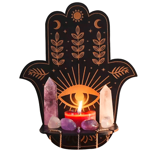 Free Hamsa Hand Of Protection Crystal Shelf