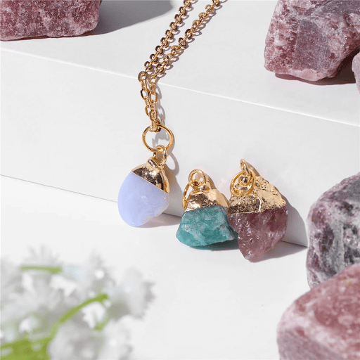 Free Triple Blessings Gemstone Pendant Set